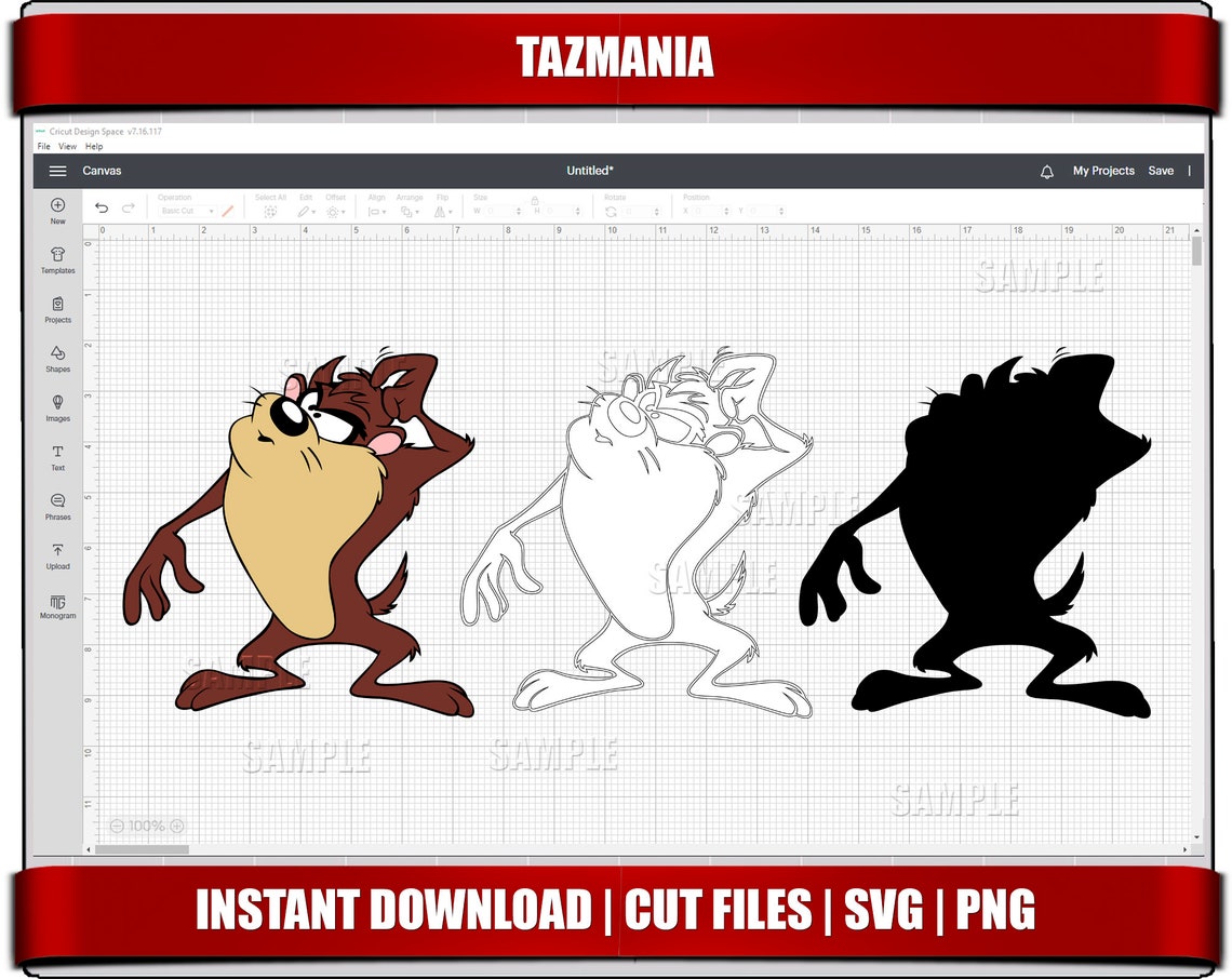 Taz svg tazmania svg taz mania svg clipart cricut cut - Etsy México