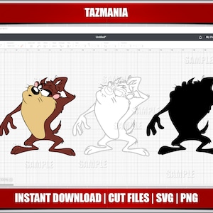 Tazmania SVG, Cartoon Clipart, Cricut & Silhouette Cut Files (SVG/PNG ...