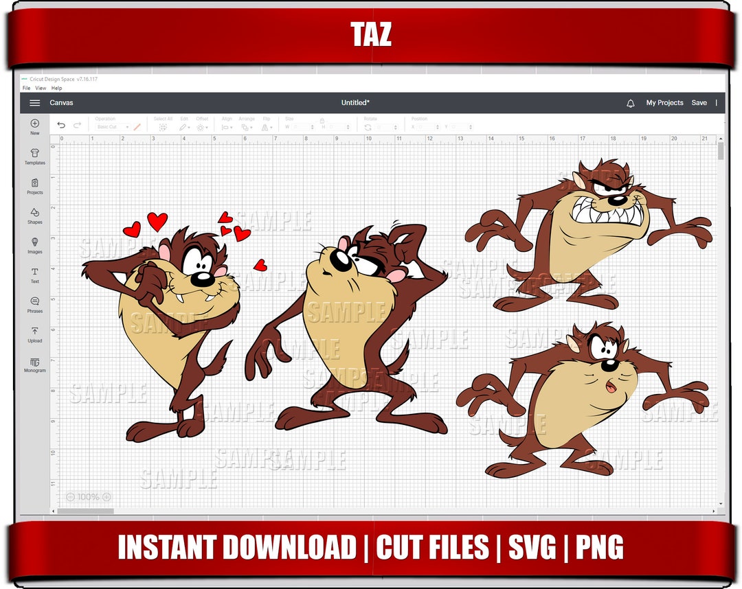 Taz Svg, Tazmania Svg, Taz Mania Svg, Clipart, Cricut Cut Files ...