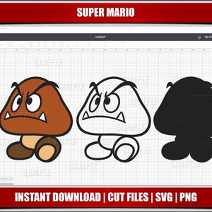 Mario Svg, Goomba Svg Clipart, Luigi Svg Mario Birthday Png Svg for ...