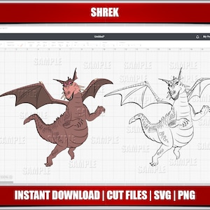 Dragon Svg, Dragon Clipart, Shrek Birthday Svg for Cricut Silhouette ...