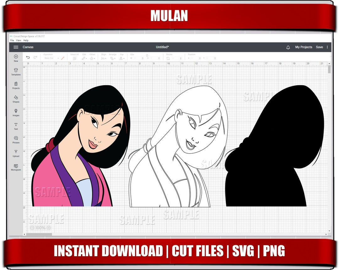 Mulan Svg, Cricut Cut Files, Silhouette Cut Files, Mulan Birthday Party ...