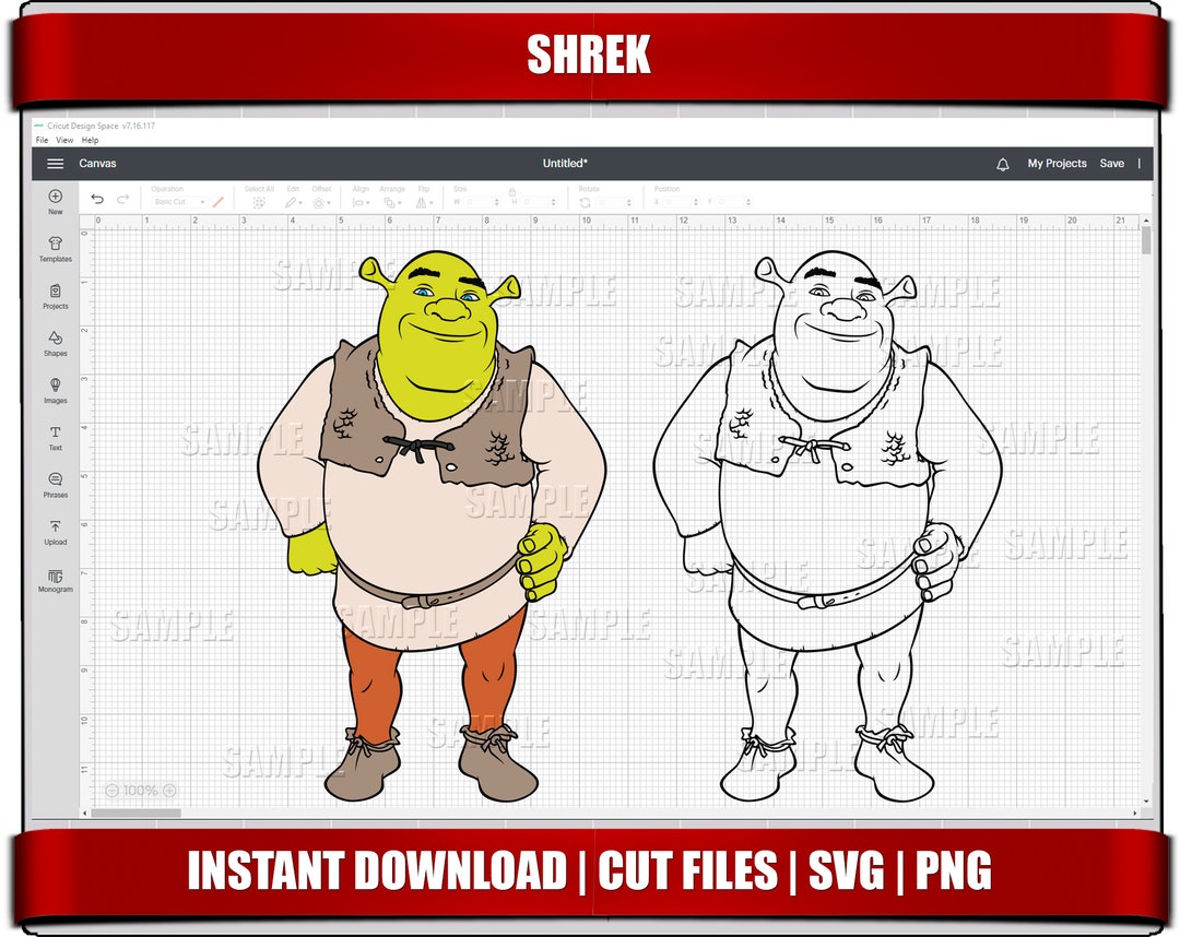 Shrek Svg, Shrek Png Clipart, Shrek Birthday Svg for Cricut Silhouette ...