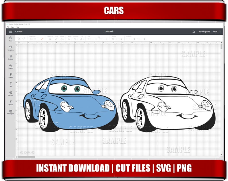 Sally Svg Cars Svg Png Clipart Lighting Mcqueen Instant - Etsy