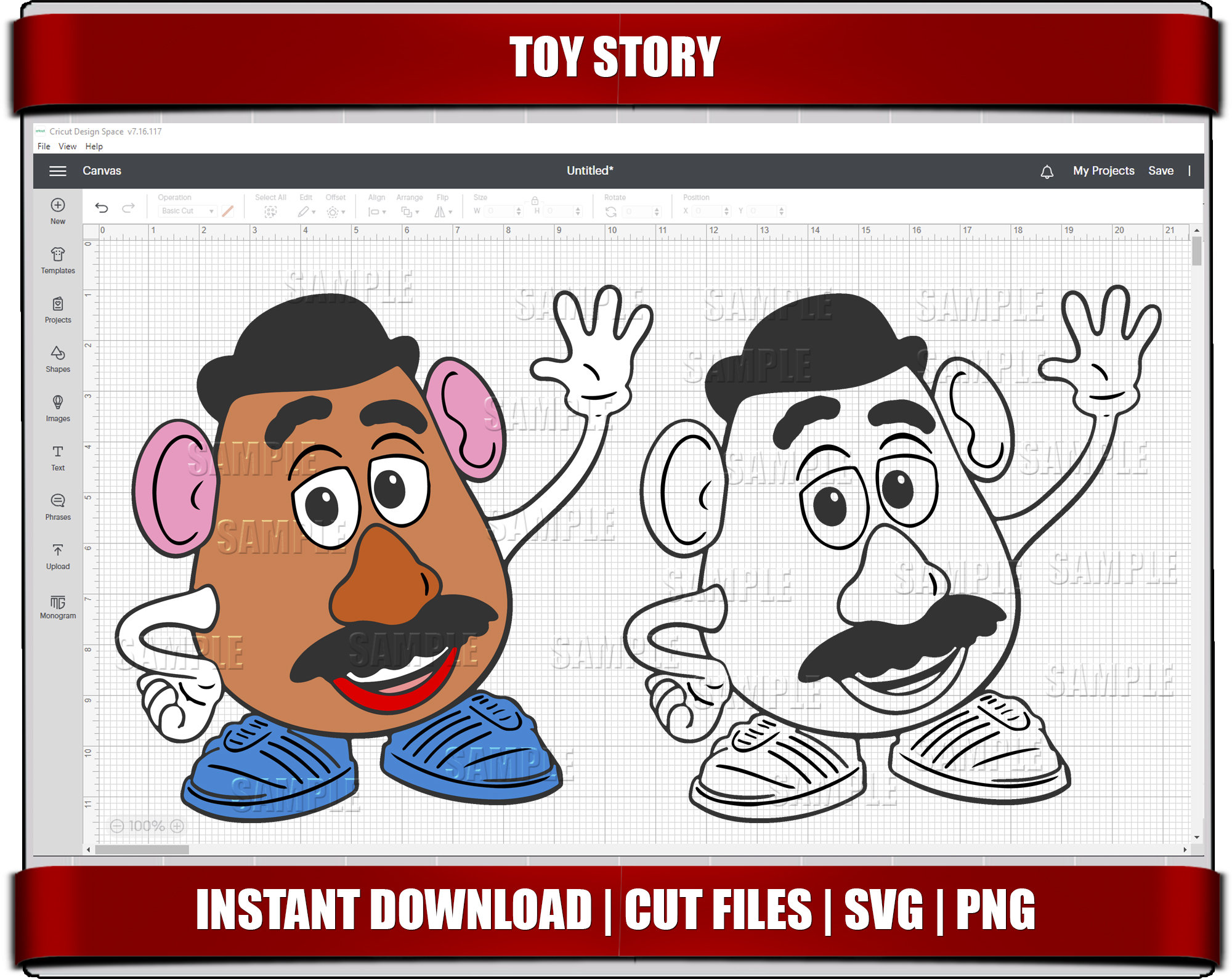 Toy Story Mr. Potato Head Malvorlagen Mr Woody Crafts Etsy