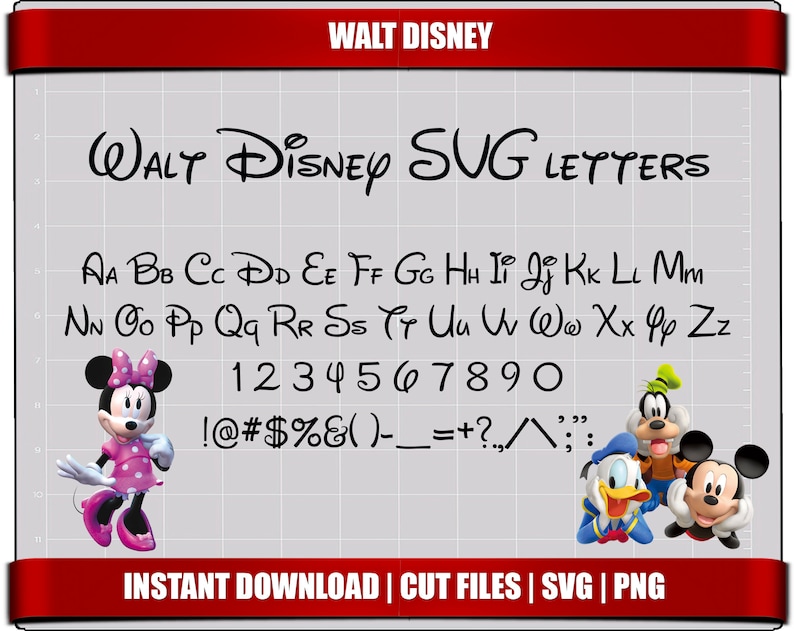 Walt disney fuente svg letras alfabeto disney fiesta de - Etsy España