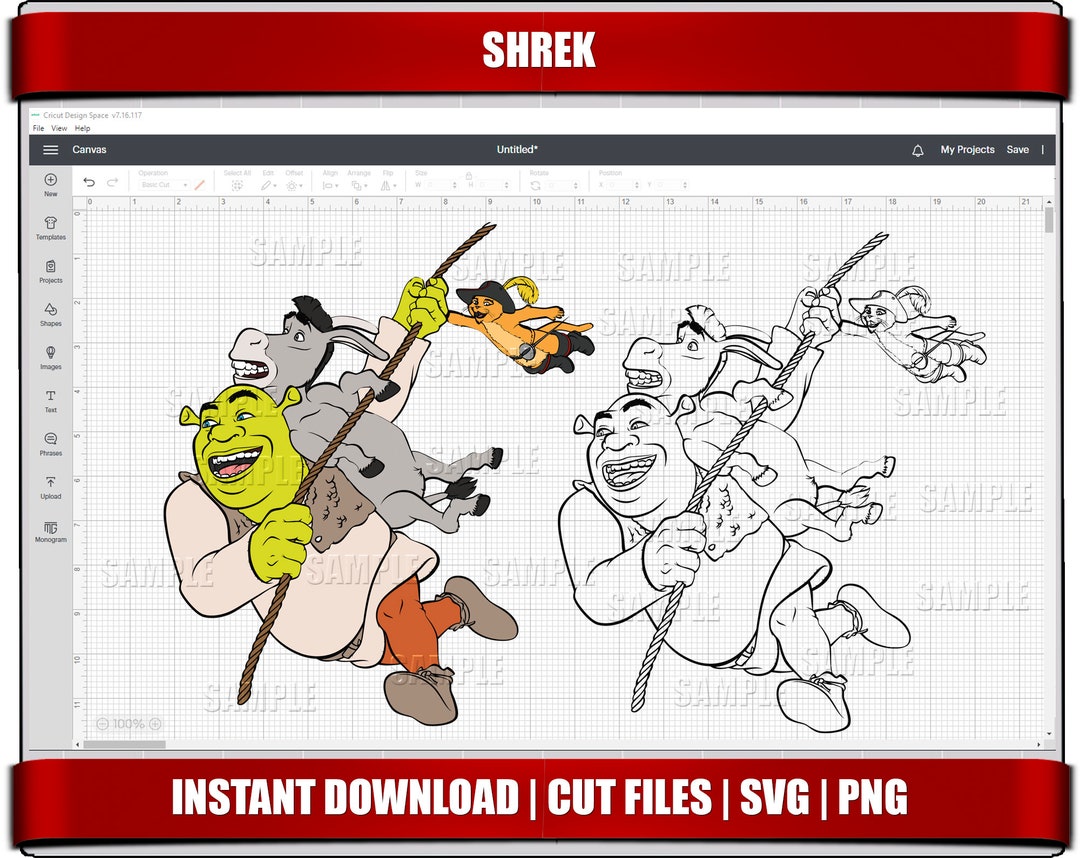 Shrek Svg, Shrek Png Clipart, Shrek Birthday Svg for Cricut Silhouette ...