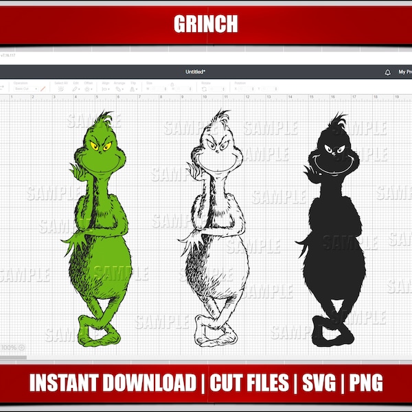Grinch Full Body Clipart - Etsy