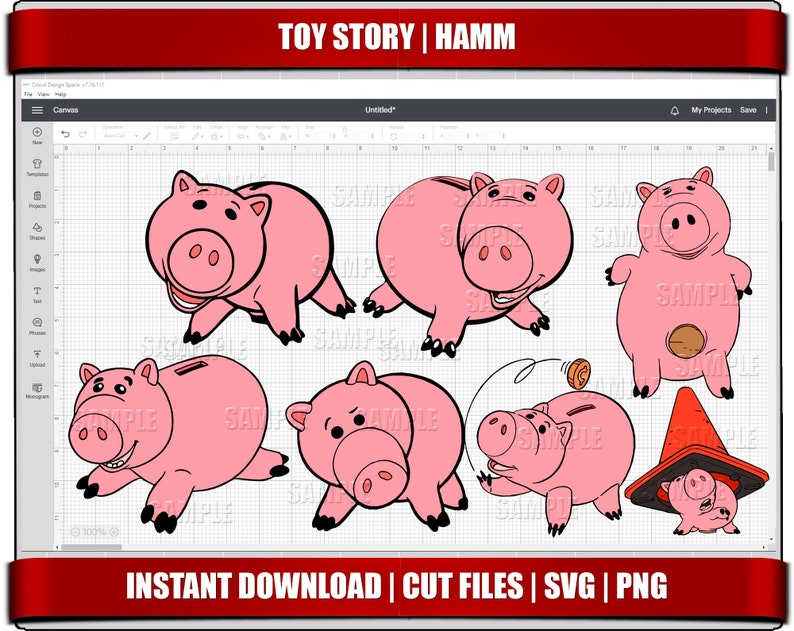 Toy Story Hamm Pig SVG, PNG Clipart (digital Download) - Etsy