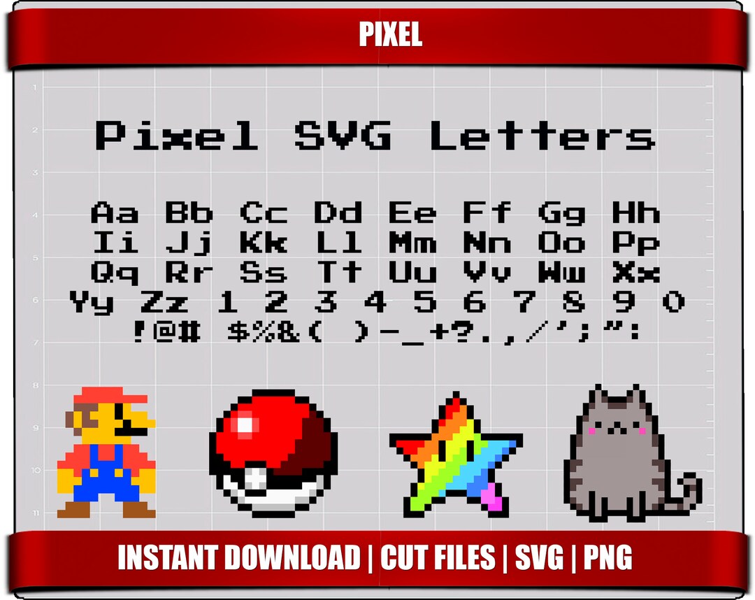 Pixel Alphabet SVG, Printable Letters Clipart (digital Download) - Etsy