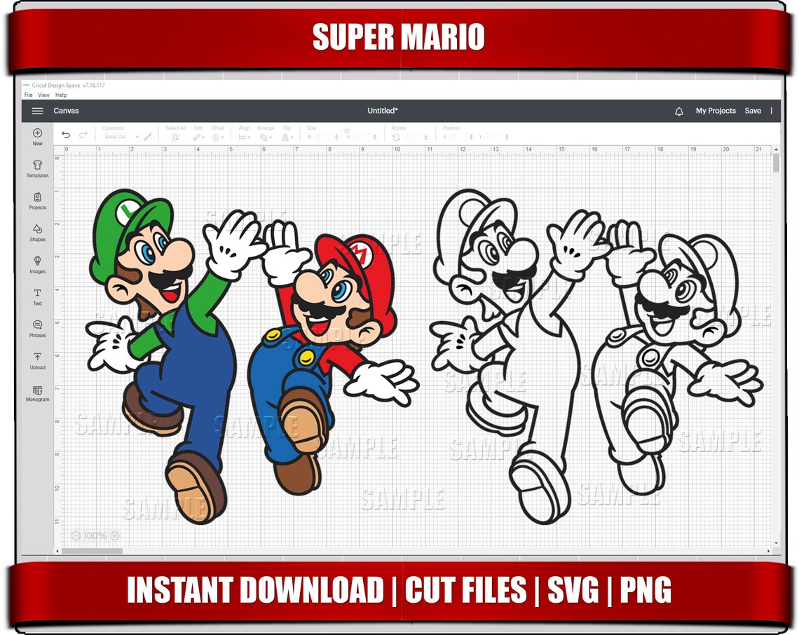 Mario Svg Mario Png Clipart Luigi Svg Mario Birthday Svg for - Etsy