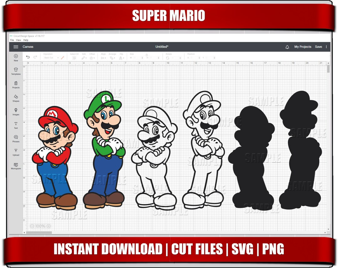 Mario Svg, Mario Png Clipart, Luigi Svg Mario Birthday Svg for Cricut ...