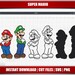 Mario Svg, Mario Cloud Svg Png Clipart, Luigi Svg Mario Birthday Cricut ...