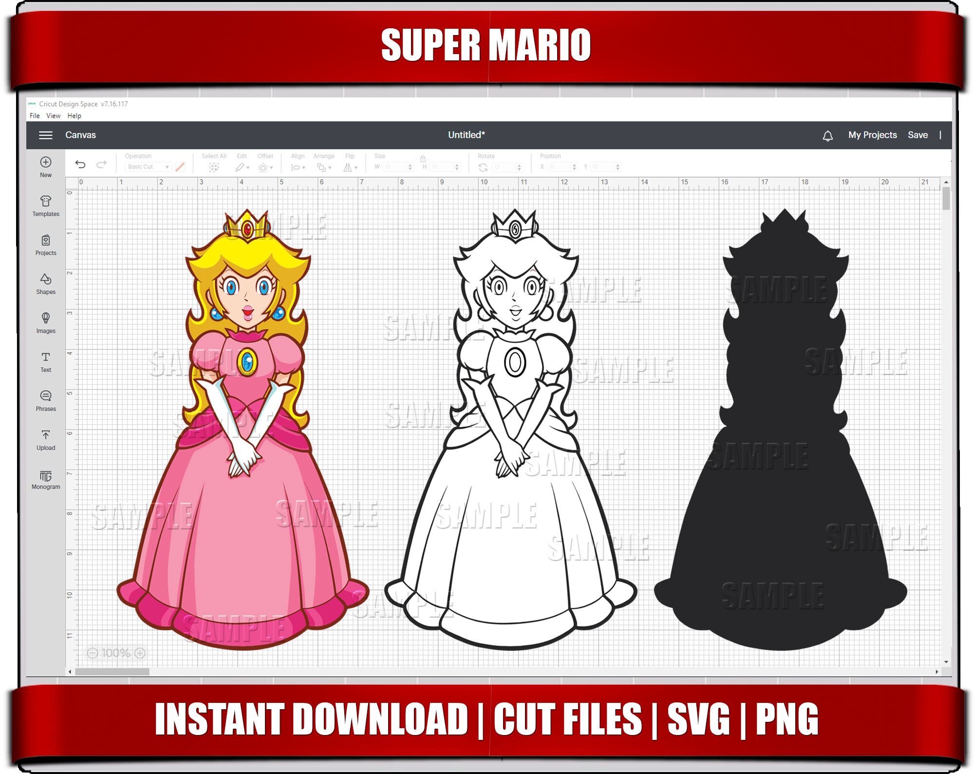 Princess Peach Svg Mario Svg Mario Png Clipart Luigi Svg - Etsy Australia