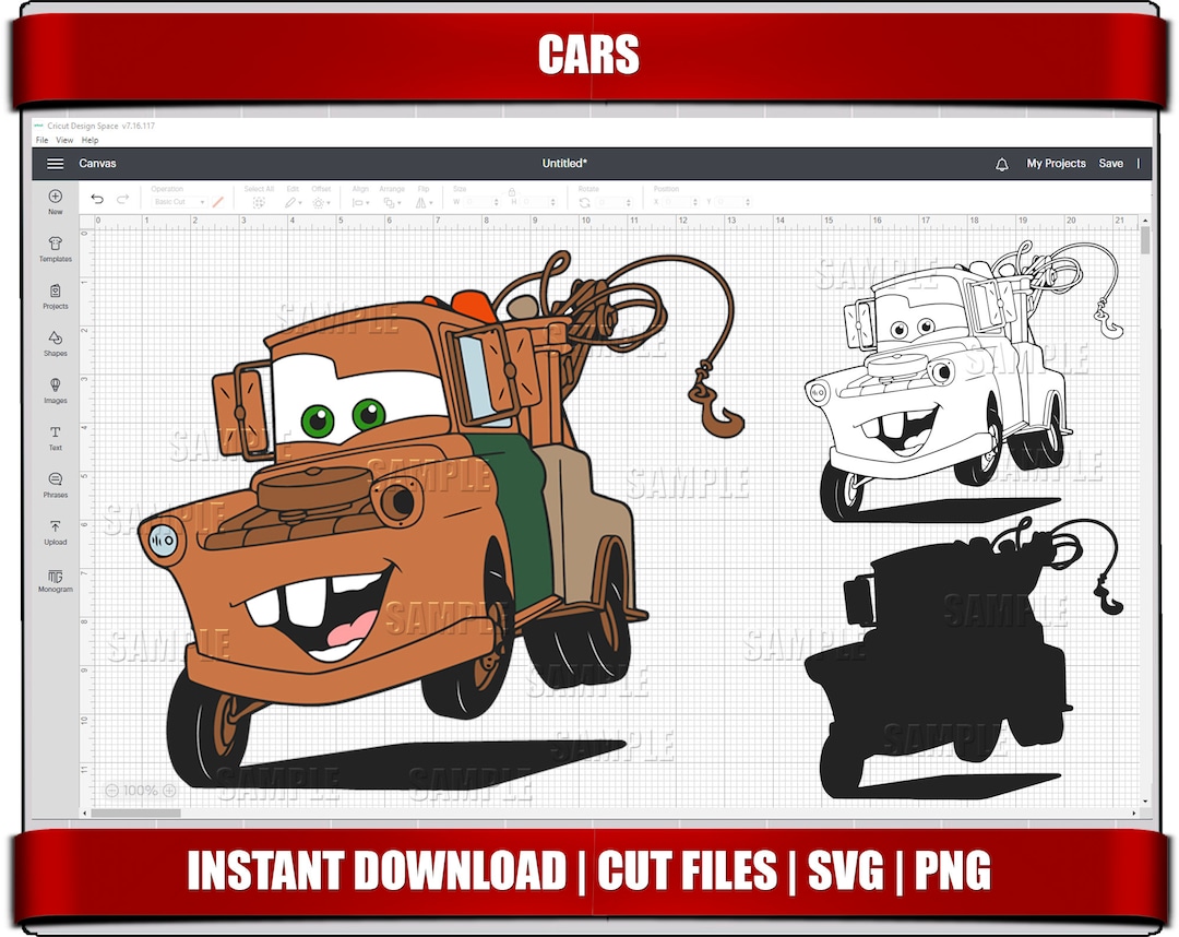 Tow Mater Svg Cars Svg Png Clipart, Lighting Mcqueen Instant Download ...