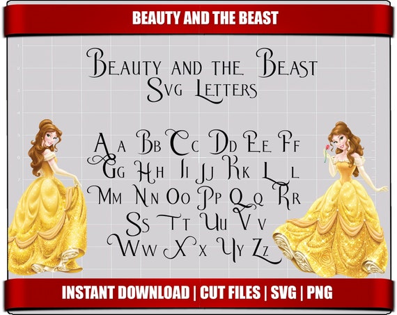 Beauty and the Beast Font Svg Letters Alphabet Disney - Etsy