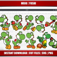Yoshi Png Bundle, Super Mario Icons, Yoshi Clipart Set, Instant ...