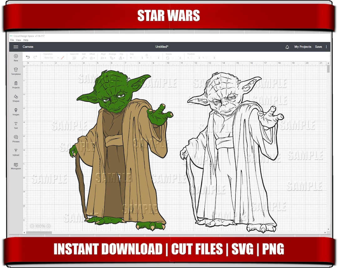 Yoda Svg, Jedi Svg Cut Files Star Wars Svg, Instant Download, Yoda Png ...