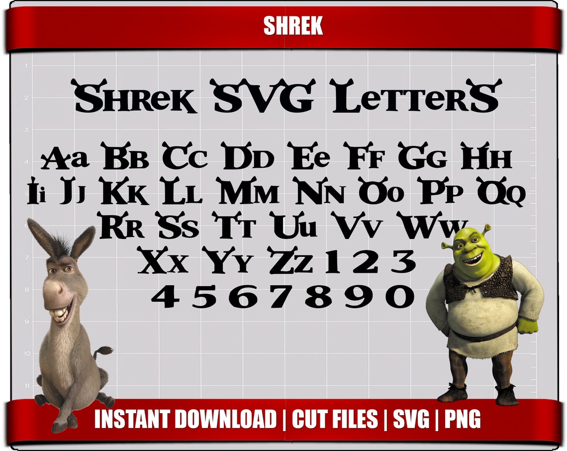 Shrek svg fuente letras alfabeto shrek fiesta de cumpleaños - Etsy México