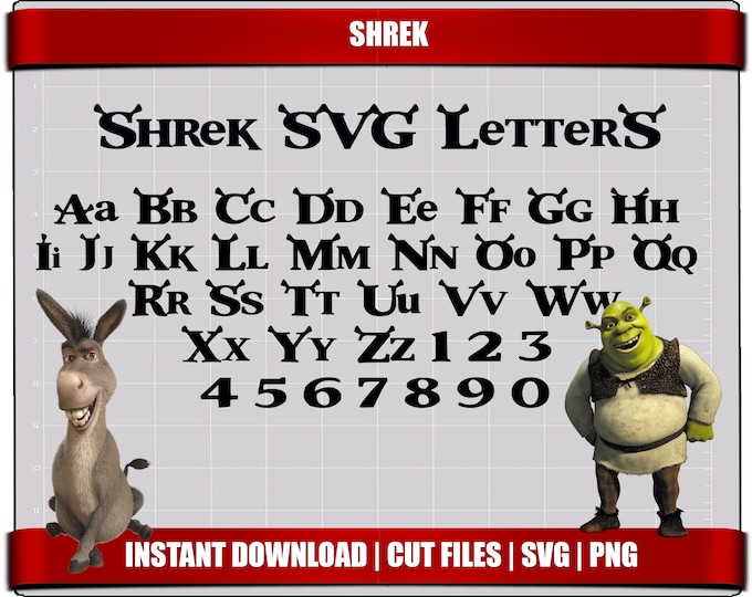 Shrek Alphabet Font SVG, Shrek Font, Sublimation Printing, Ready for ...