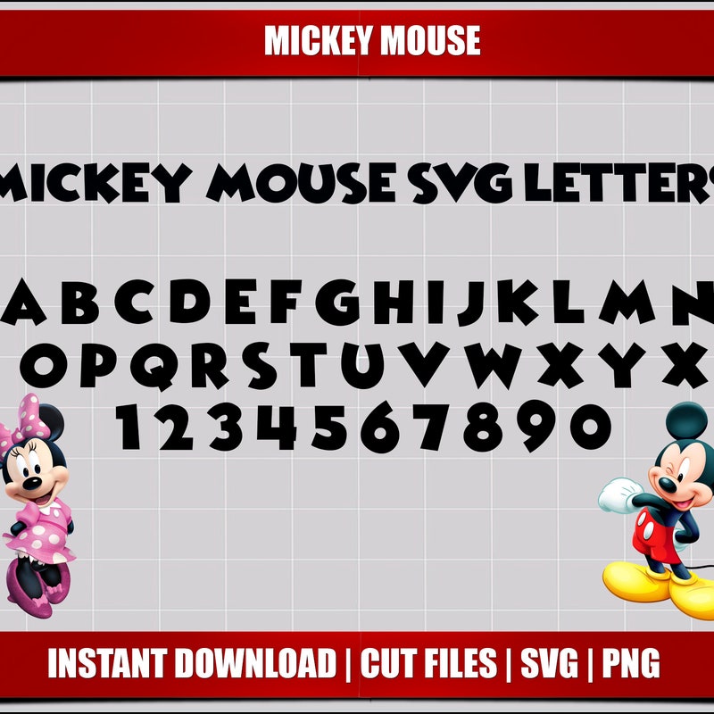 Mickey Mouse Letters Svg - Etsy