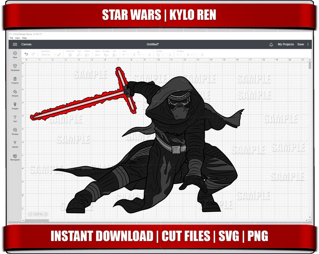 Kylo Ren Svg Png Clipart, Star Wars Svg, Instant Download, Cricut Cut ...