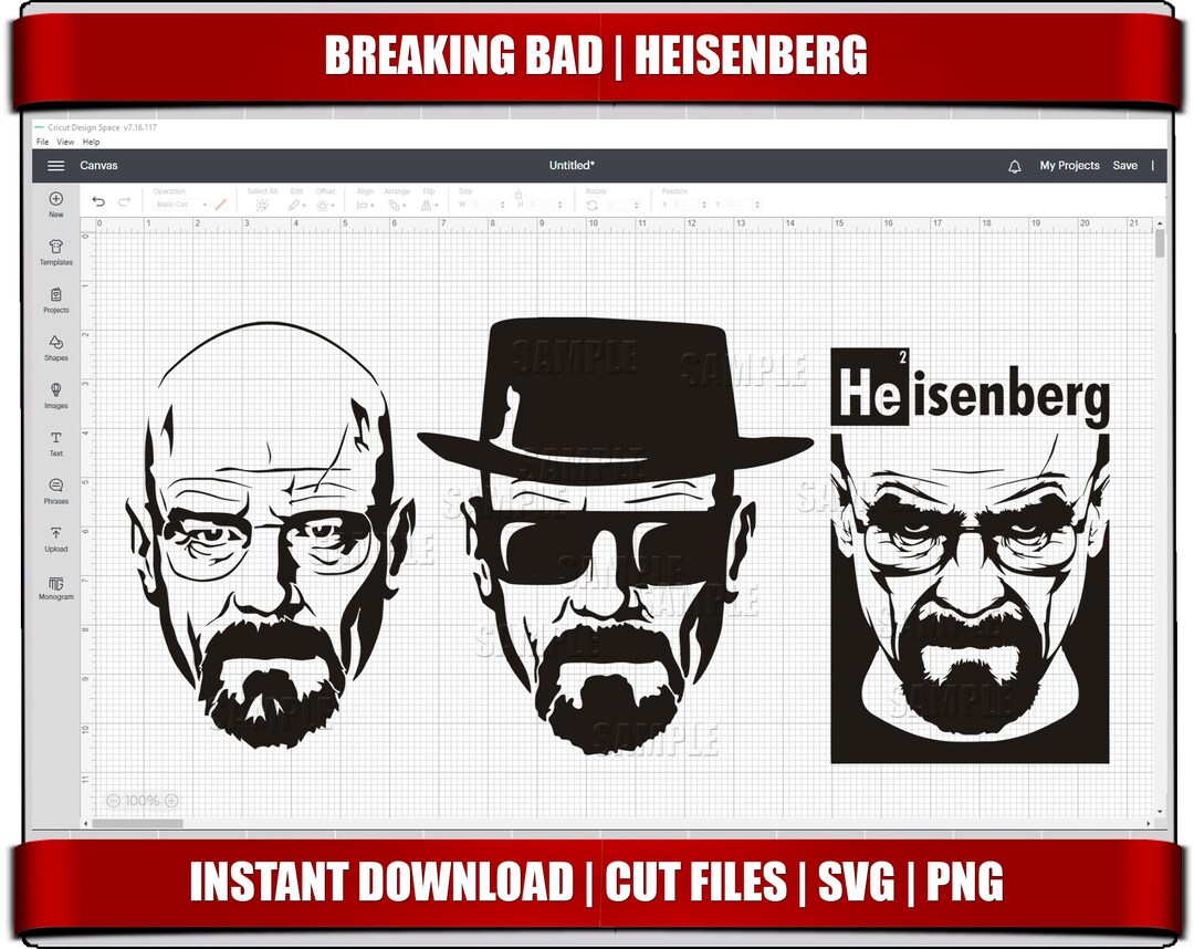Heisenberg SVG, Breaking Bad, Walter, Cricut & Silhouette Cut Files ...