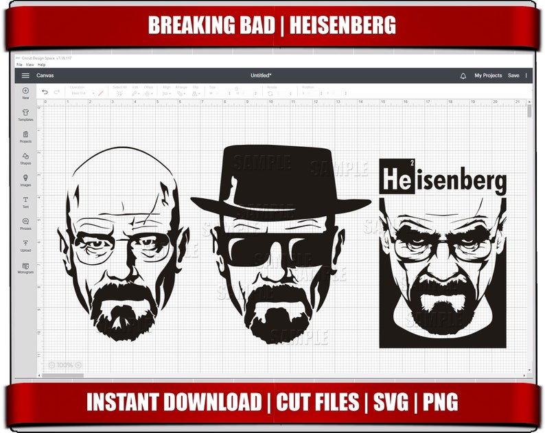 Heisenberg SVG, Breaking Bad, Walter, Cricut & Silhouette Cut Files ...