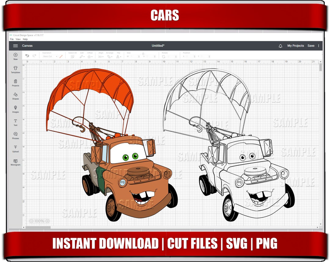 Tow Mater Svg Cars Svg Png Clipart, Lighting Mcqueen Instant Download ...