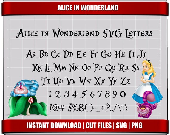 Alicia en el país de las maravillas fuente svg letras - Etsy México