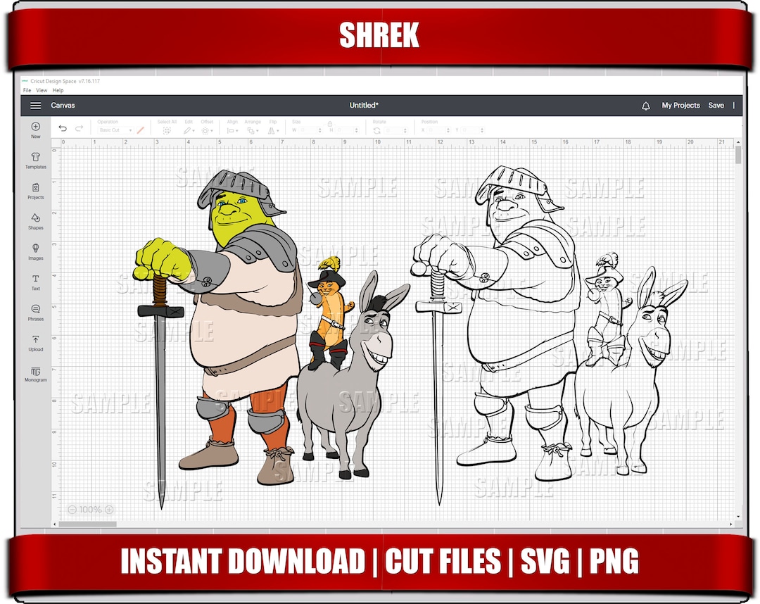 Shrek Svg, Shrek Png Clipart, Shrek Birthday Svg for Cricut Silhouette ...