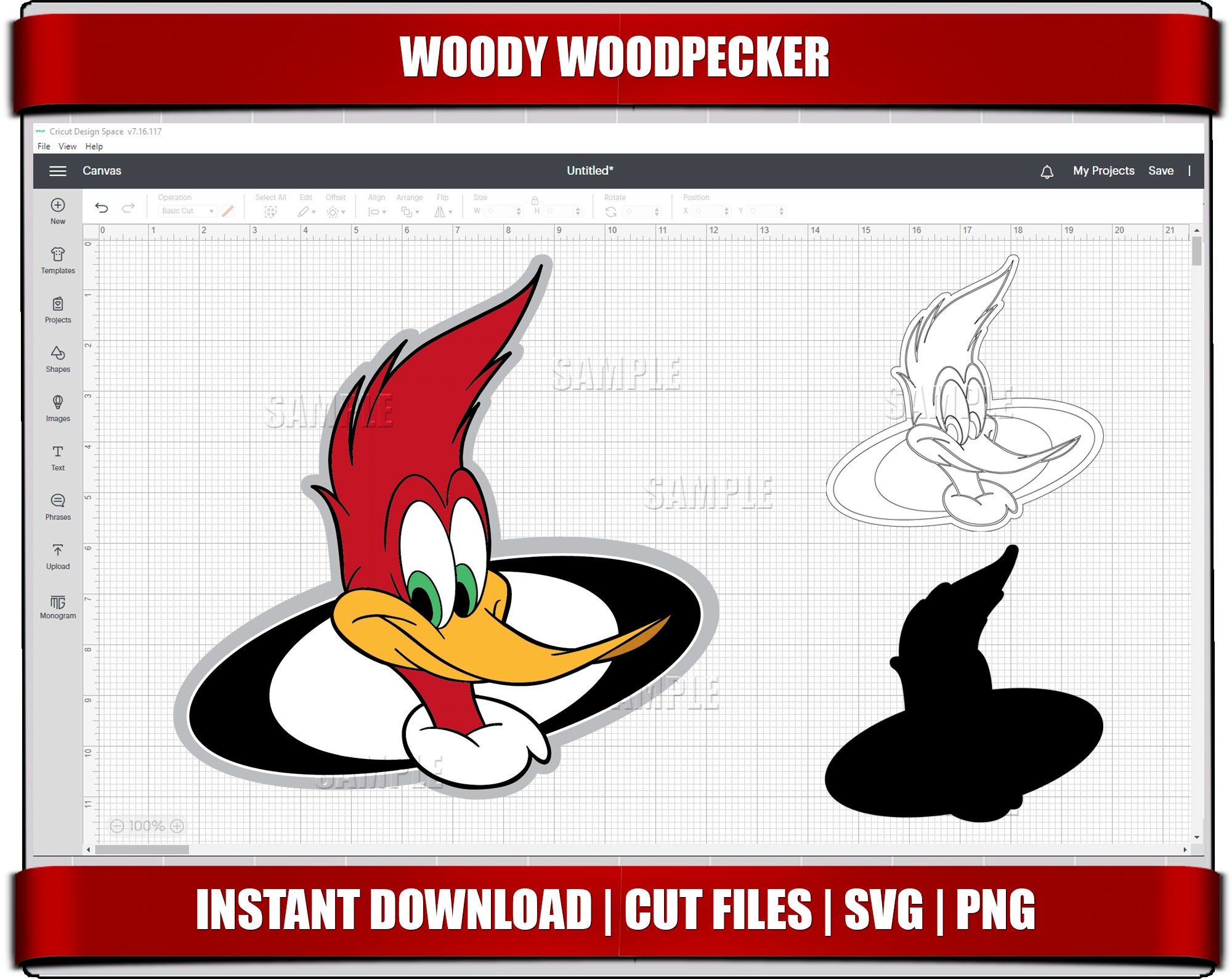 Woody Woodpecker SVG, PNG, Clipart, Cricut Cut Files (digital Download ...