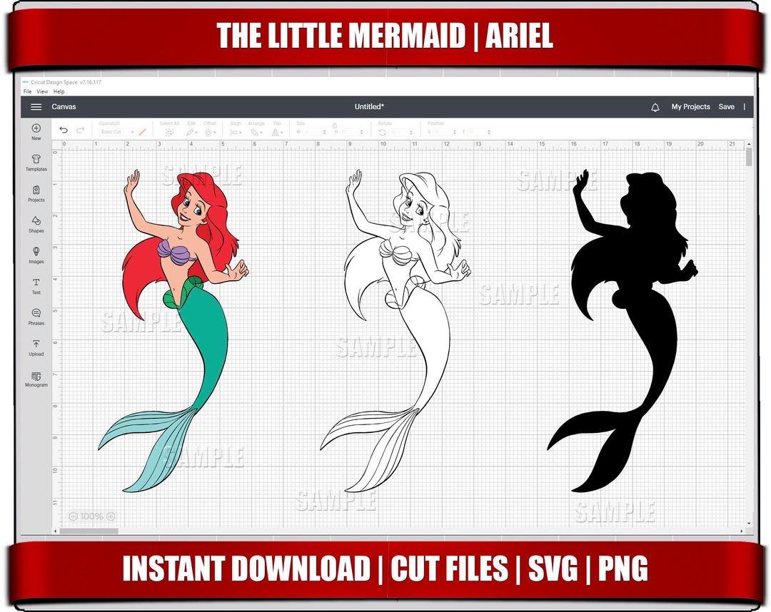 Little Mermaid Svg, Ariel Svg, Little Mermaid Clipart, Birthday Party ...