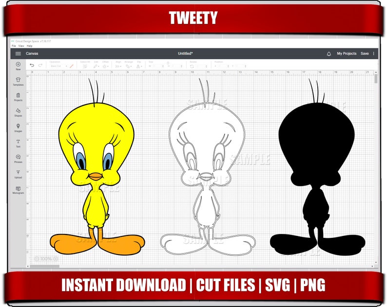 Tweety Svg Tweety Clipart Tweety Png Instant Download - Etsy