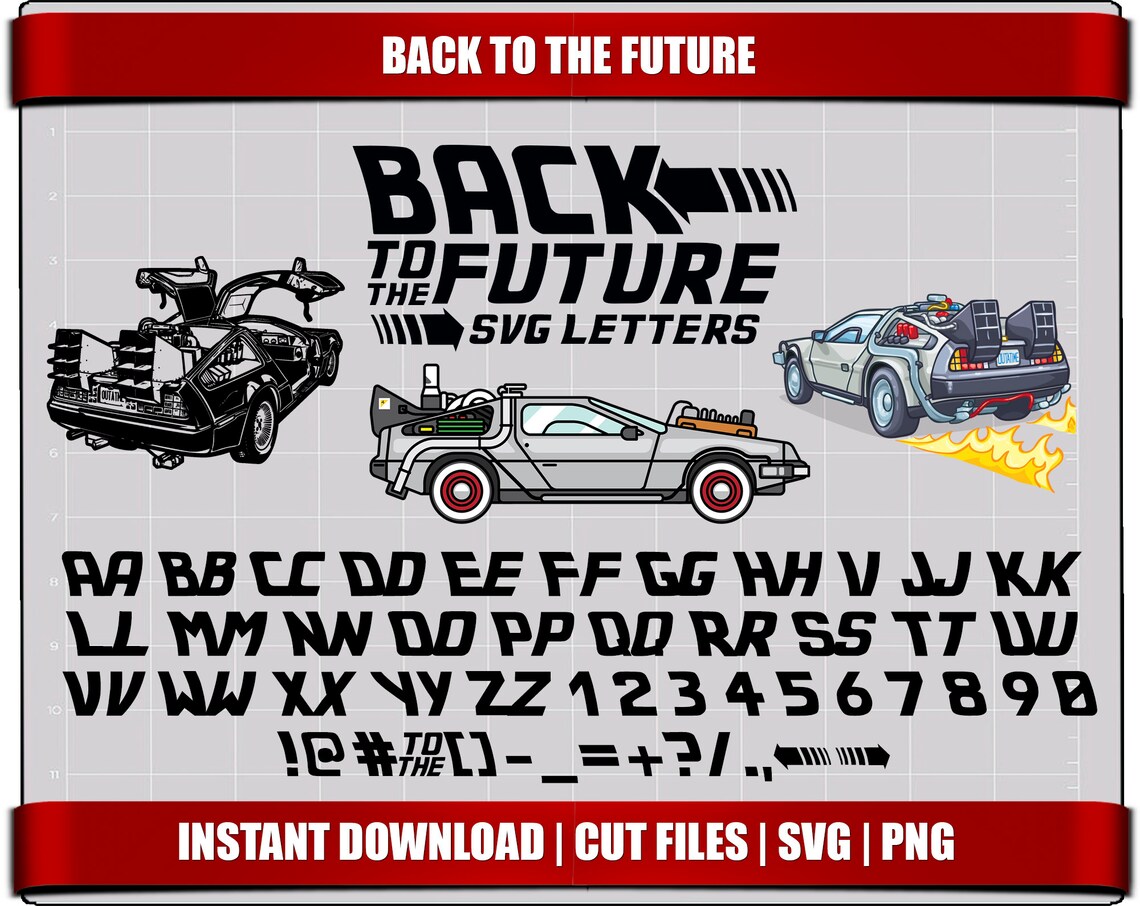 Back to the Future Font Svg Cut Files Letters Alphabet - Etsy