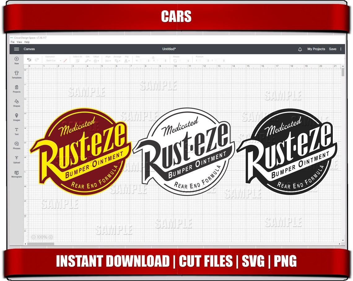 Rust-eze Logo SVG, Cars Clipart, Lightning Mcqueen, Cricut, Silhouette ...