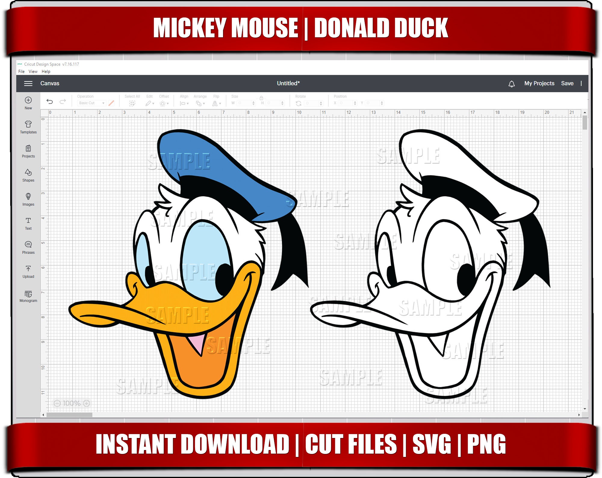 Donald Duck Svg Mickey Mouse Svg Instant Download Cricut - Etsy