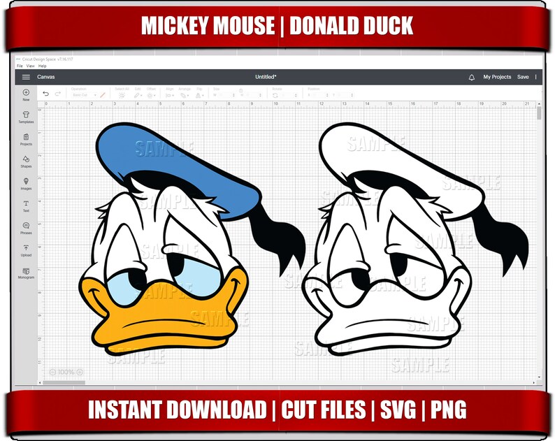 Donald Duck Svg Mickey Mouse Svg Instant Download Cricut - Etsy