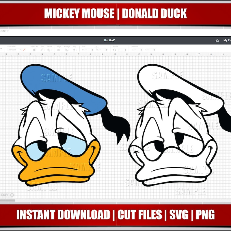 Donald Duck Svg - Etsy