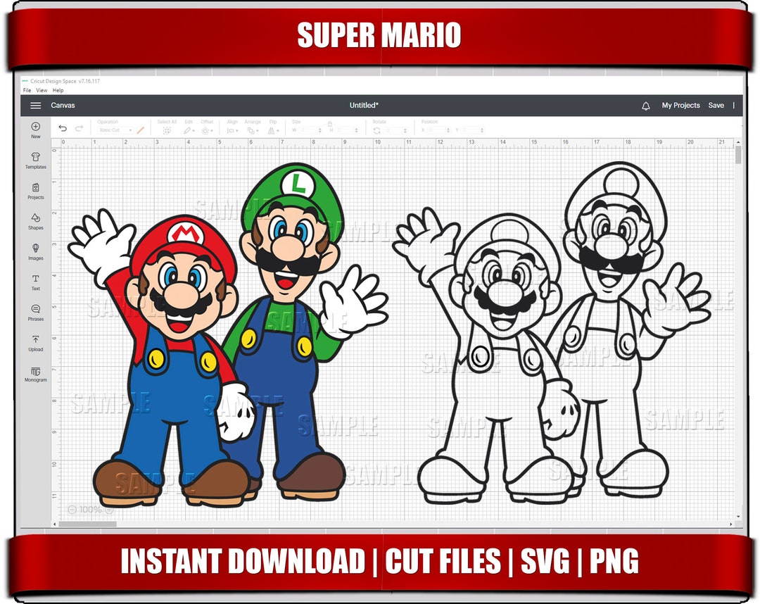 Mario Svg, Mario Png Clipart, Luigi Svg Mario Birthday Svg for Cricut ...