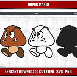 Mario Svg, Goomba Svg Clipart, Luigi Svg Mario Birthday Png Svg for ...