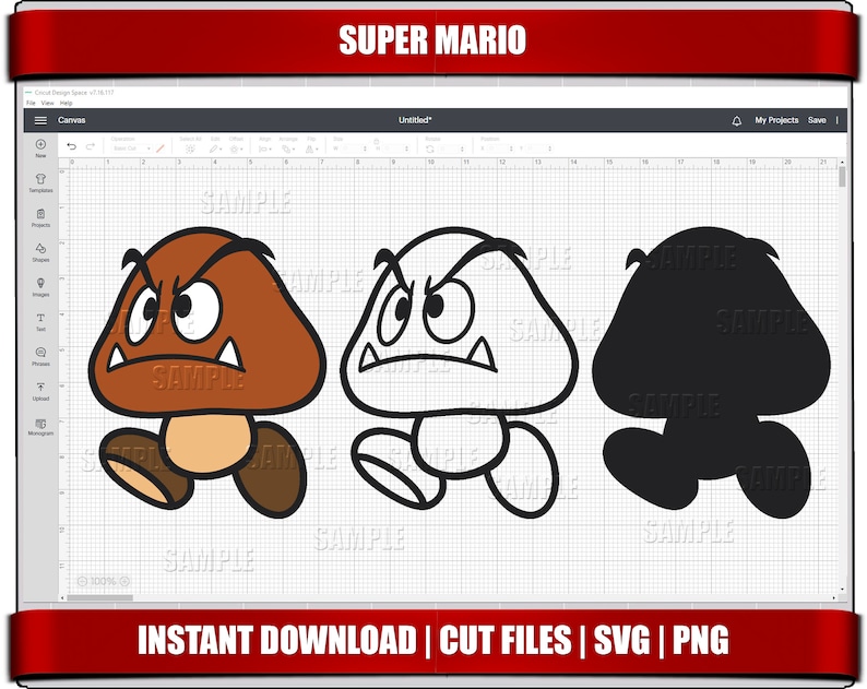 Mario SVG, Goomba SVG clipart, Luigi SVG Mario anniversaire PNG SVG ...