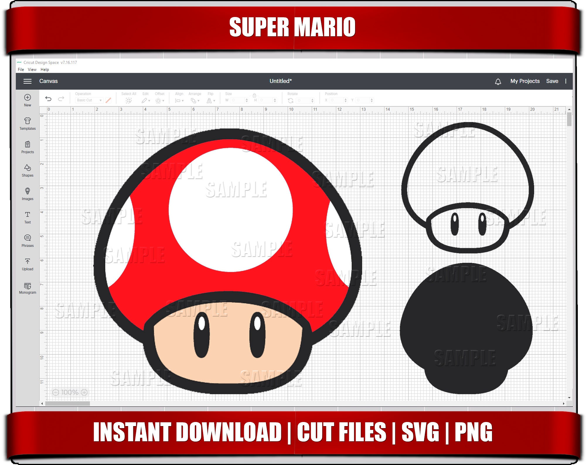 Mario svg hongo svg png clipart luigi svg mario cumpleaños - Etsy México