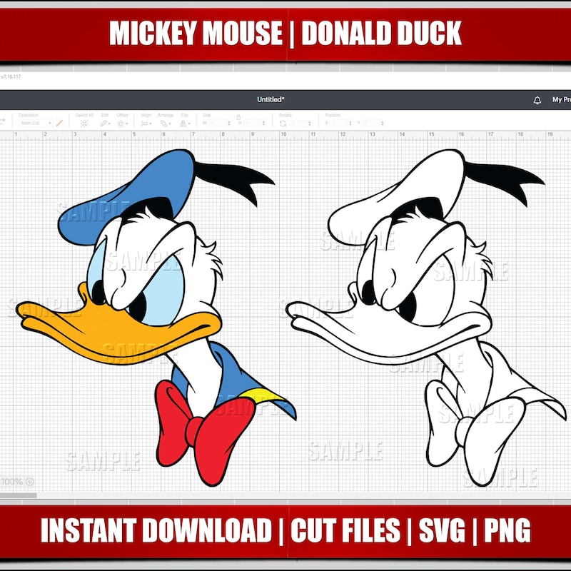 Donald Duck Svg - Etsy