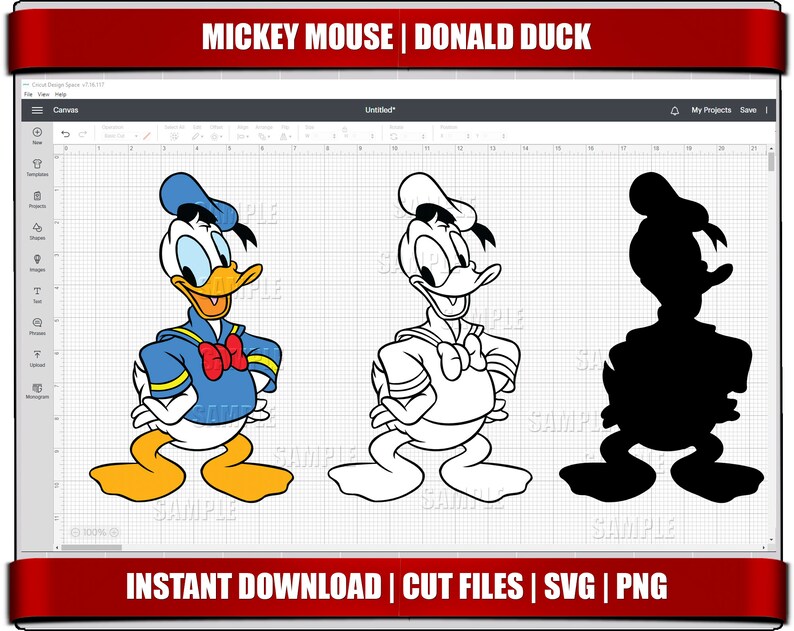 Donald Duck Svg Mickey Mouse Svg Instant Download Cricut - Etsy