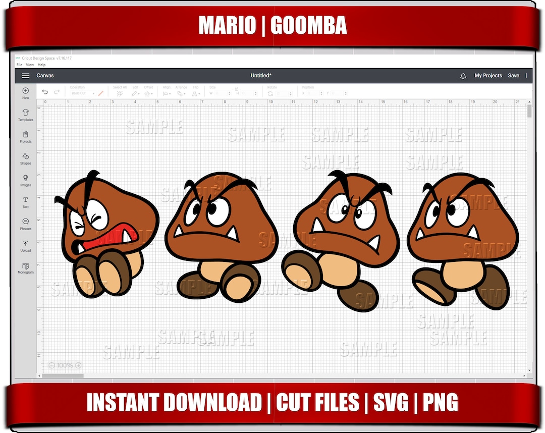 Mario Svg, Goomba Svg Clipart, Luigi Svg Mario Birthday Png Svg for ...