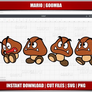Mario Svg, Goomba Svg Clipart, Luigi Svg Mario Birthday Png Svg for ...