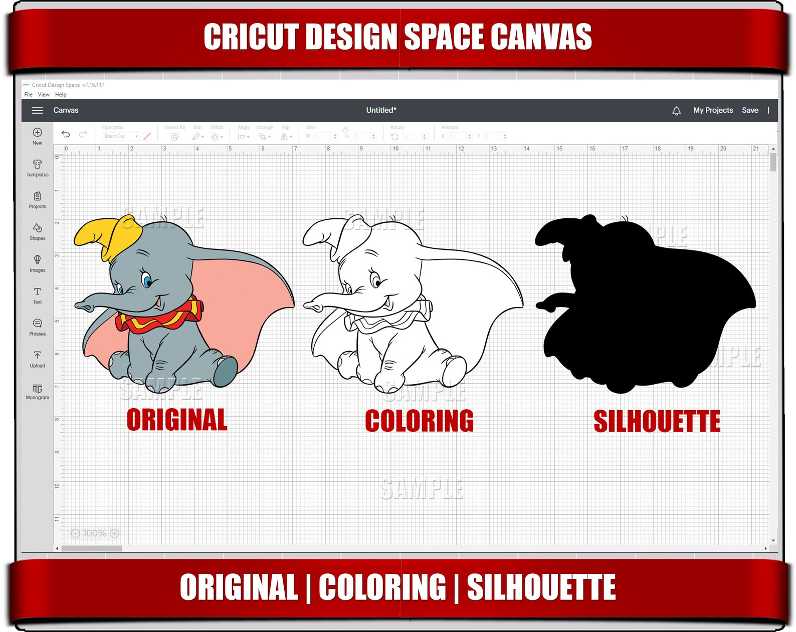 Dumbo Svg Dumbo Clipart Png Dumbo Birthday Party Instant - Etsy