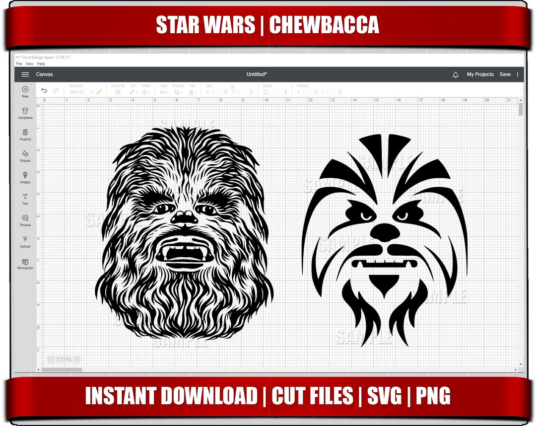 Chewbacca Svg Png Clipart, Star Wars Svg, Instant Download, Cricut Cut ...