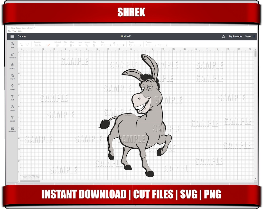Donkey Svg, Donkey Png Clipart, Shrek Birthday Svg for Cricut ...